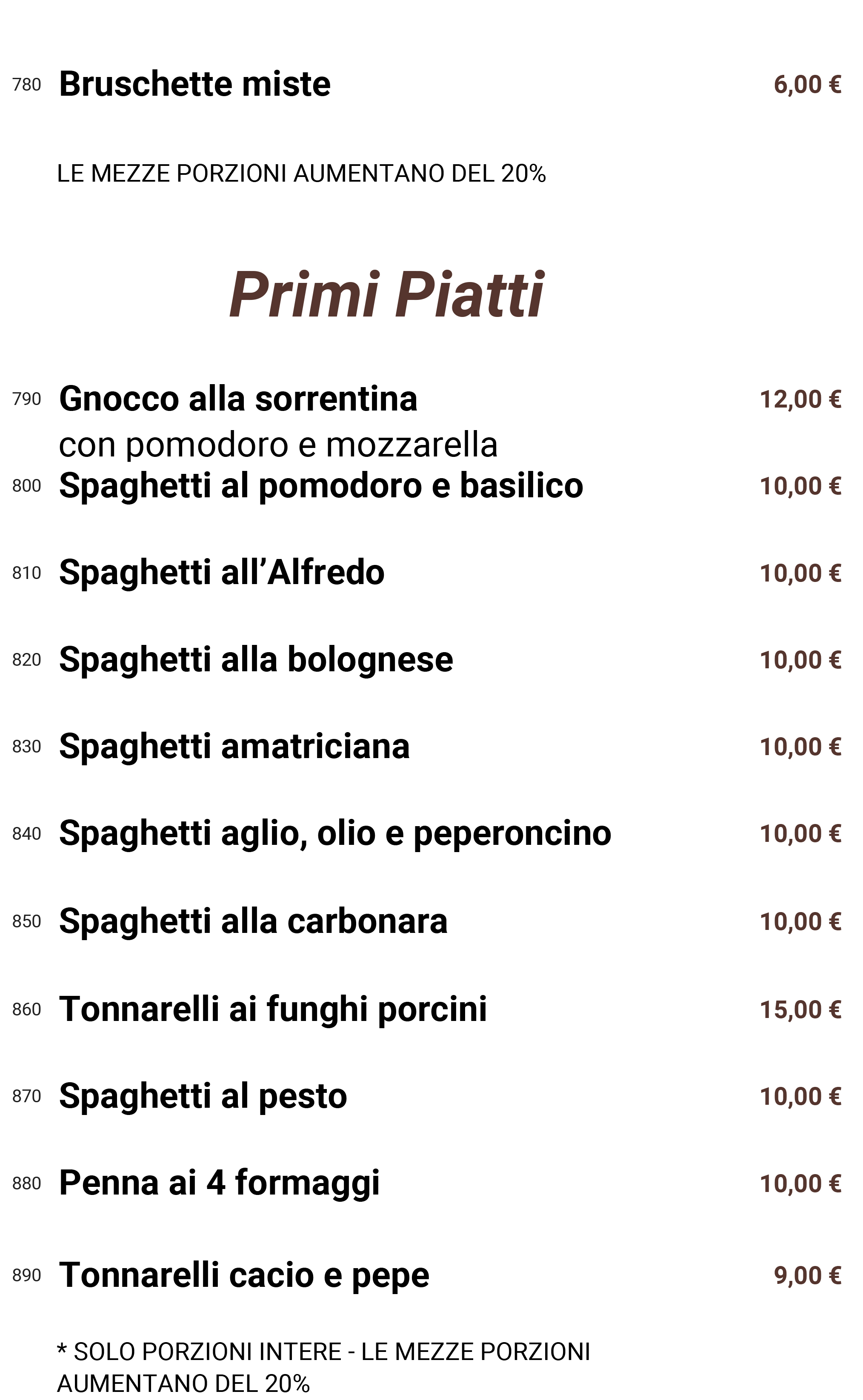 Italiano – Trattoria Sora Maria