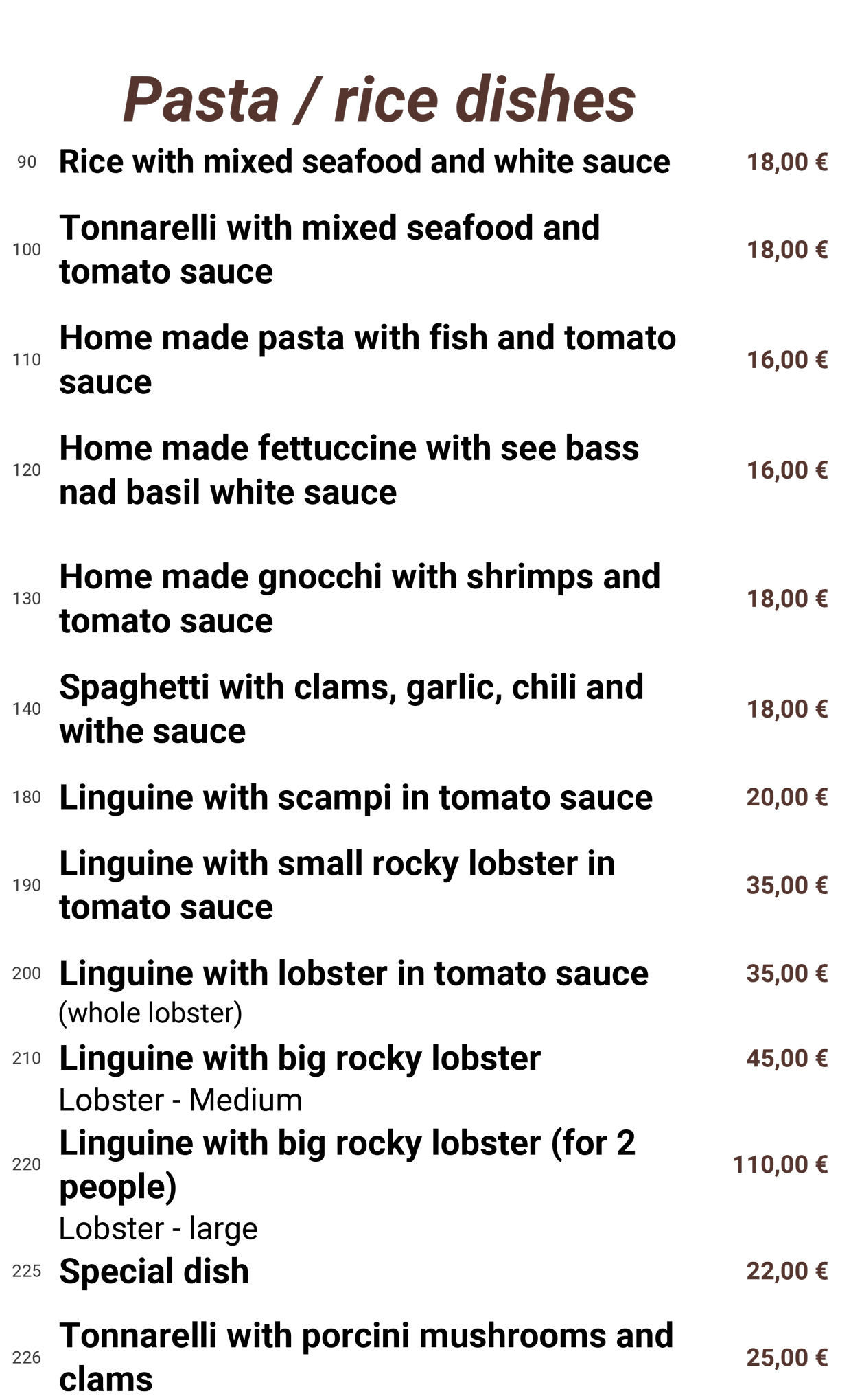 English – Trattoria Sora Maria