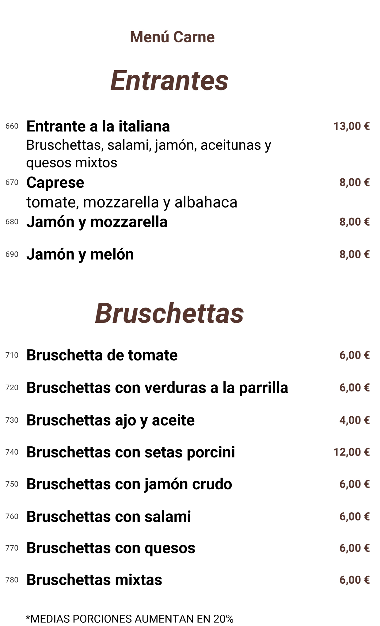 Español – Trattoria Sora Maria